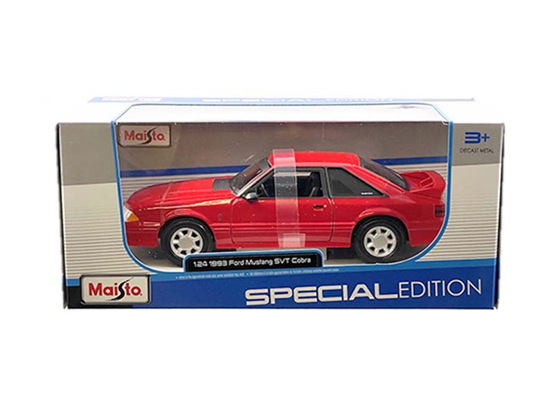1993 Ford Mustang SVT Cobra – Red Diecast 1:24 Scale Model - Maisto 32 ...