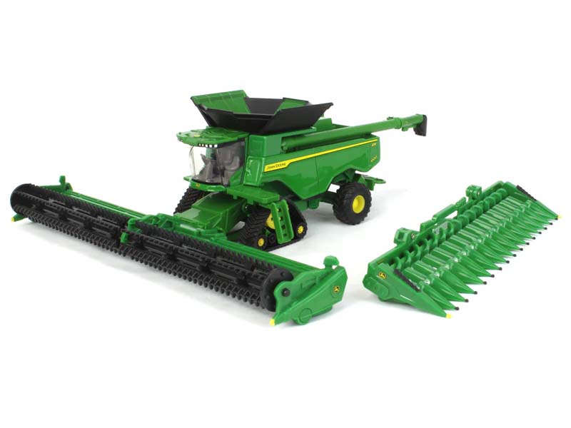 John Deere X9 1000 Combine w/ Draper & Corn Heads Diecast 1:64 Scale M ...