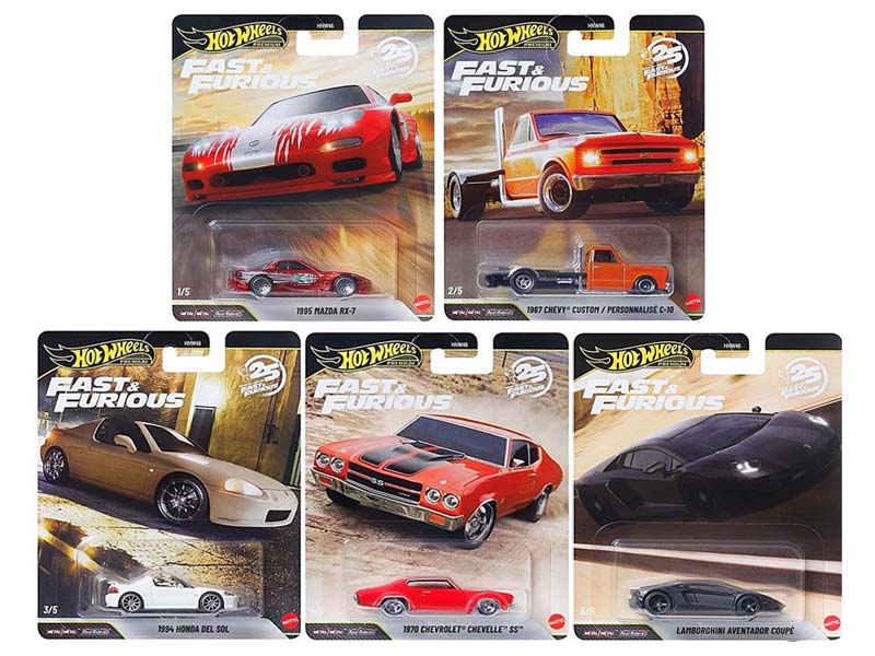 Fast & Furious 25Th Anniversary Premium 2026 P Assortment SET OF 10 Di ...