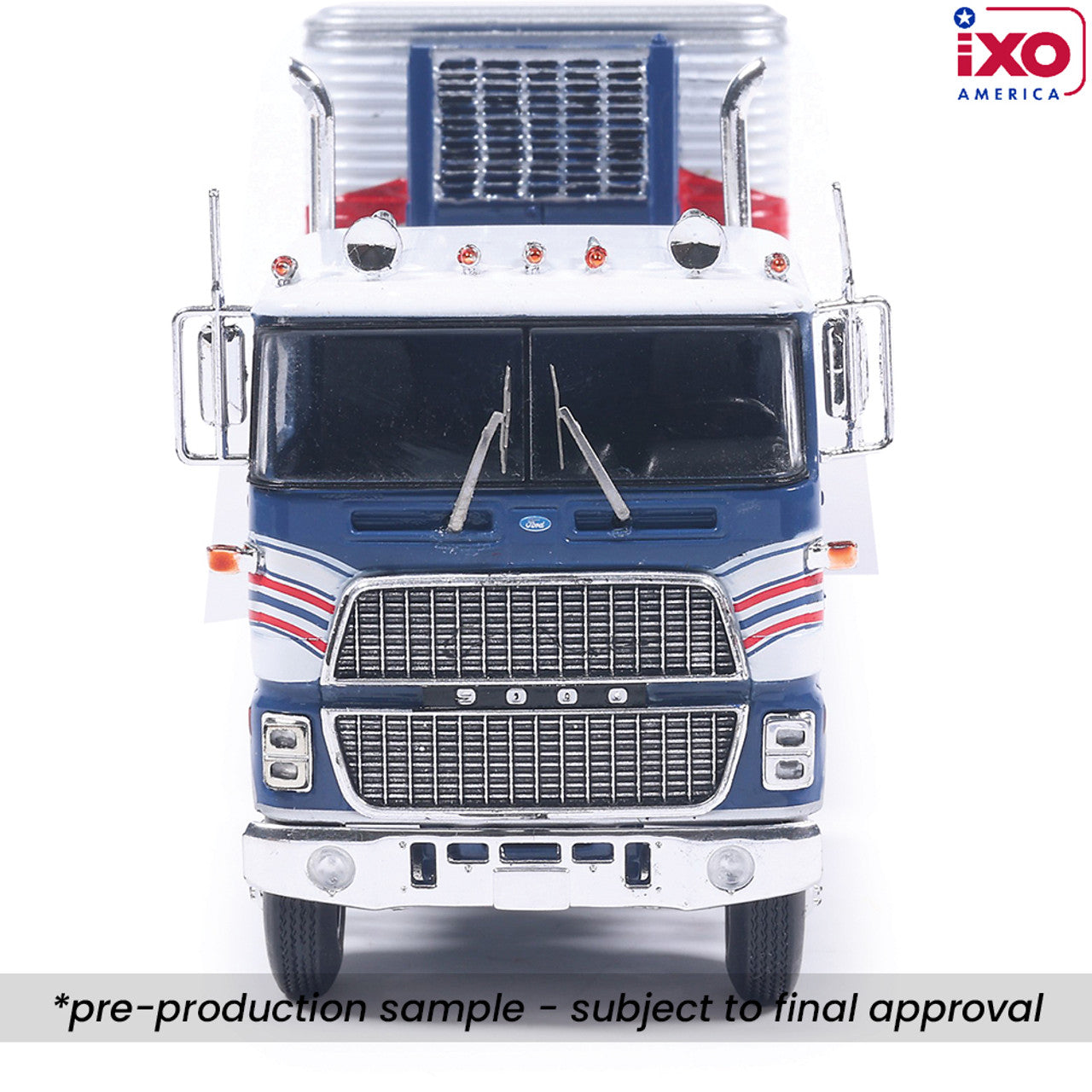 PRE-ORDER 1976 Ford CL 9000 Red White and Blue w/ Vintage Trailer Diec ...