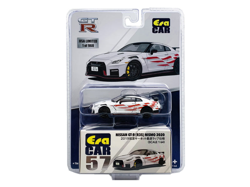 Nissan GT-R (R35) Nismo RHD White Limited to 960 pcs 1:64 Diecast Mode ...